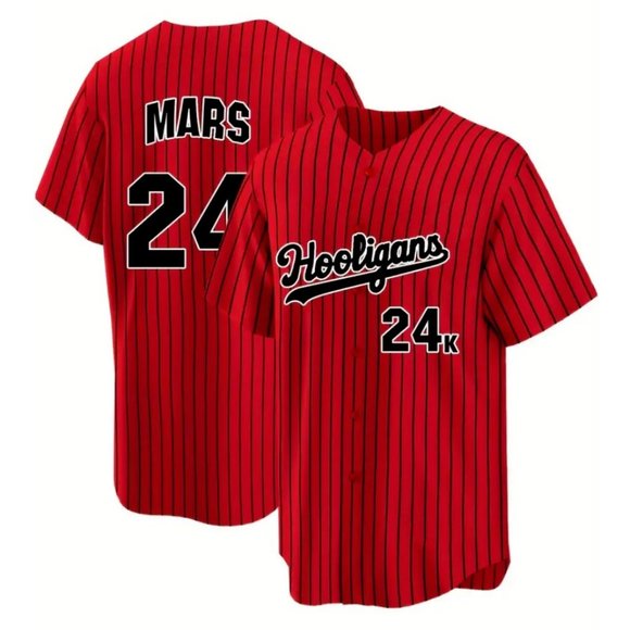 Unbranded | Shirts | Bruno Mars 24k Hooligans Pinstripe Baseball Jersey ...